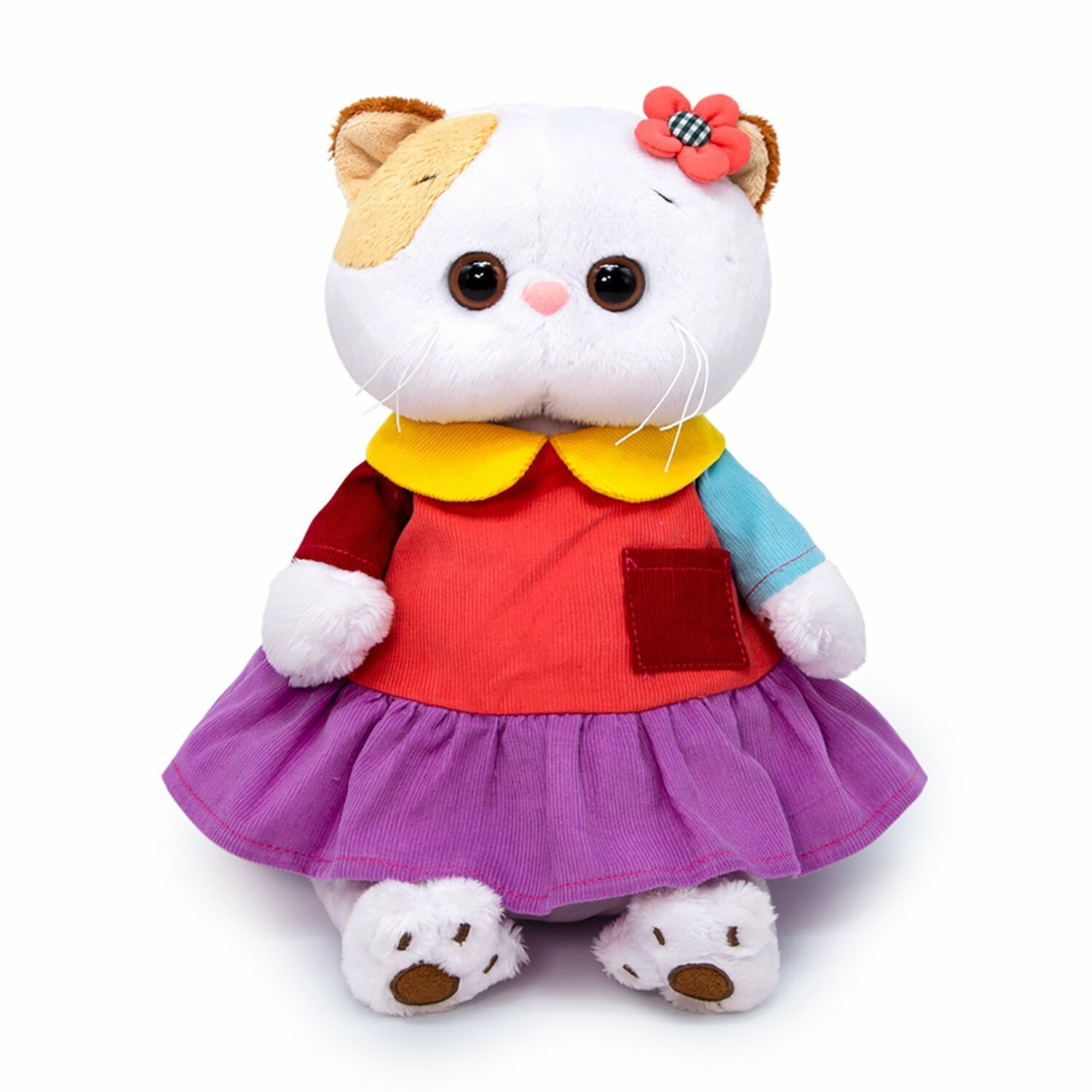 Мягкая игрушка Basik&Сo Кошечка Ли-Ли в ярком платье, 24 см, в подарочной коробке LK24-080