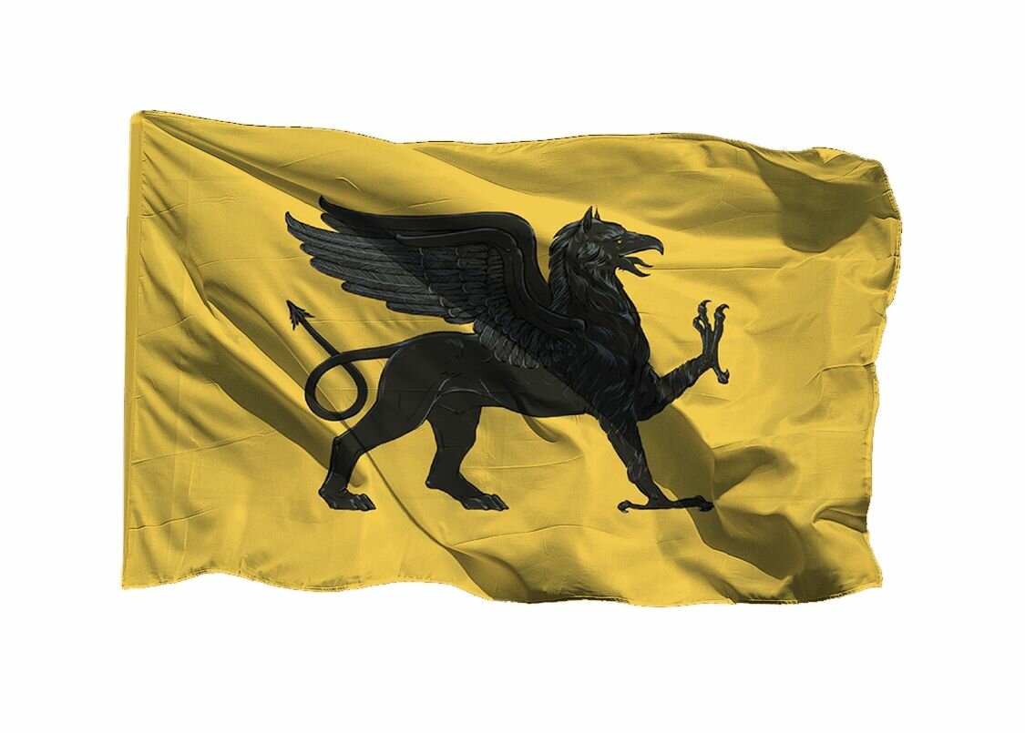 Флаг Великой Тартарии, 90х135 см на шёлке для ручного древка