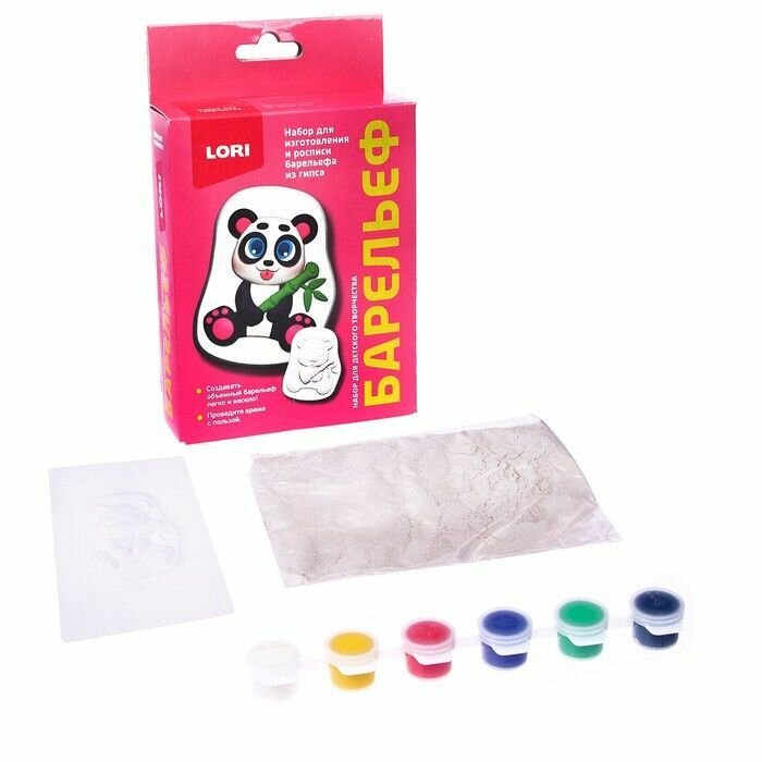 Барельефы из гипса LORI "Веселая панда" форма, гипс, краски 6 цветов, Пз/Г-029 (9439745)