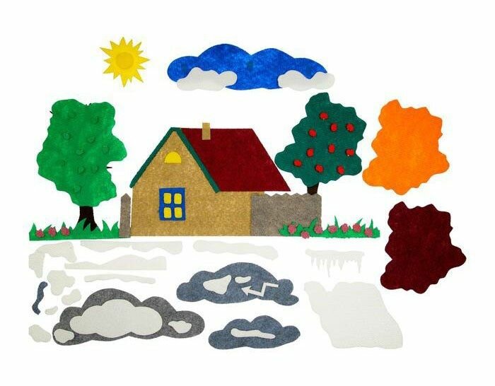 Набор дидактический liplip "Четыре домика большие", 52 детали