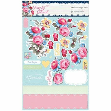 Набор бумаги docrafts "Simply Floral", Пастельные цветы, с высечкой