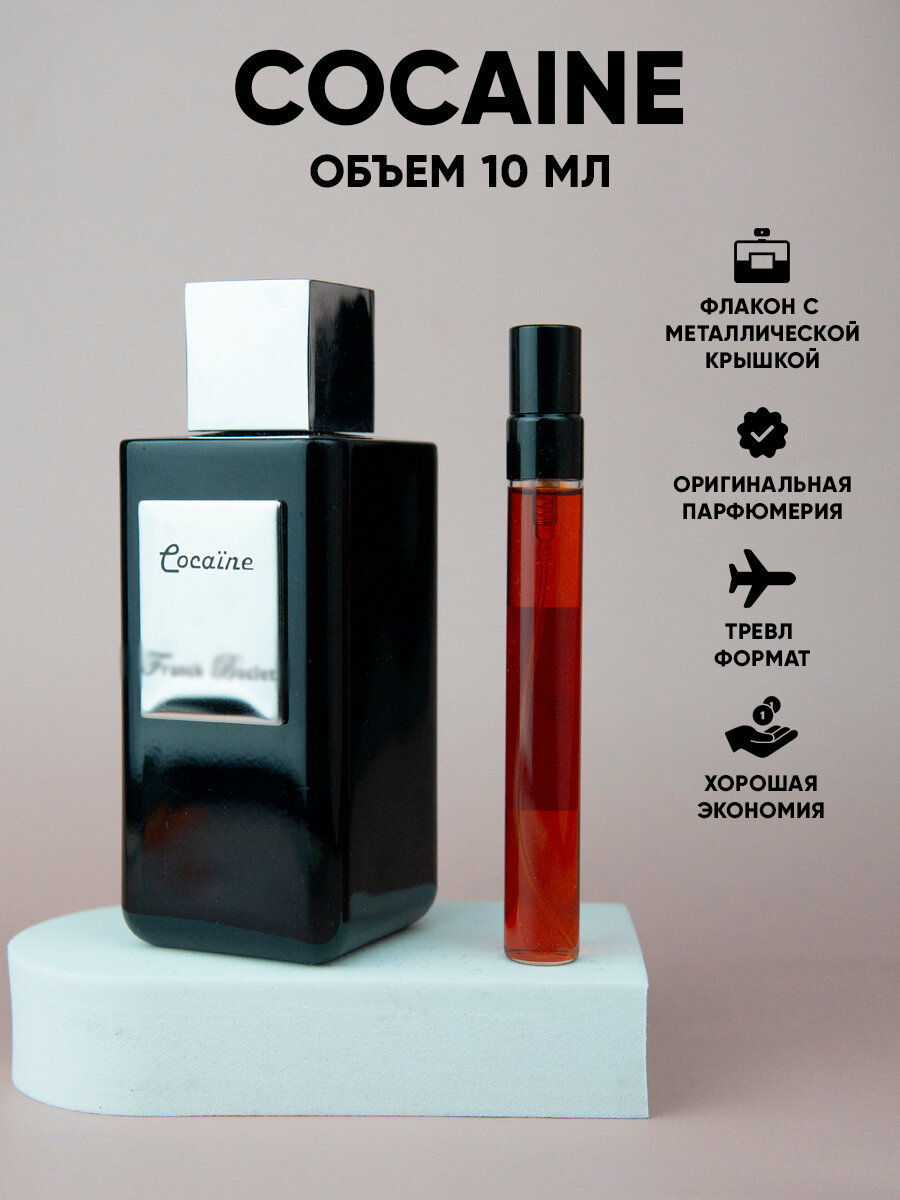 Парфюмерная вода Cocaine, унисекс аромат, фужерные ноты, перезаполняемый флакон, 10 мл