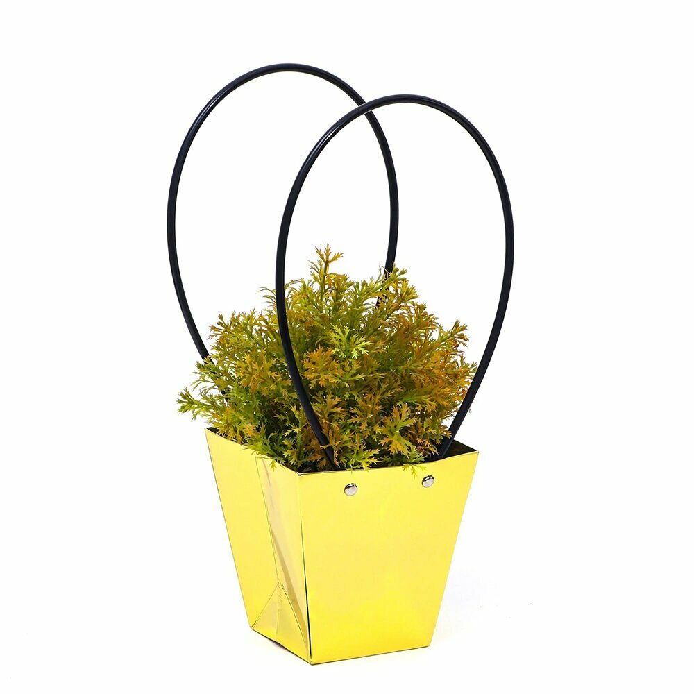 Пакет для цветов влагостойкий 12 х 8 х 12,5 см золото