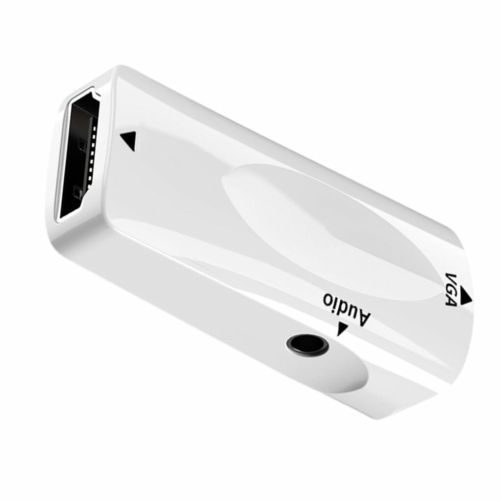 Адаптер HDMI to VGA1080P HD с аудиосистемой 3,5 мм белого цвета от женщины к женщине