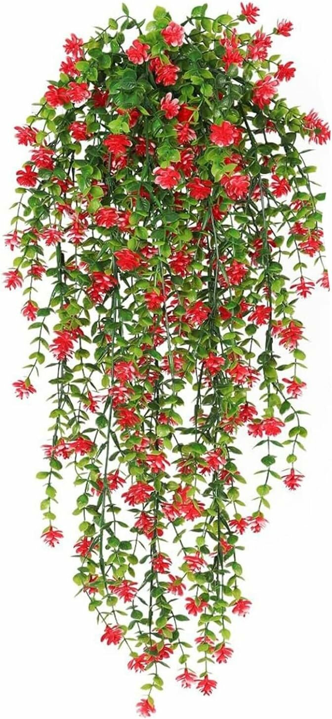 Искусственное висячее растение, лоза эвкалипта и камелии