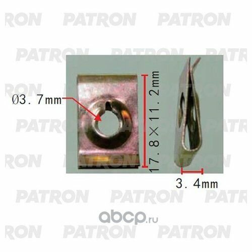 Вставка под винт Применяемость: Скоба под саморез T 18.0, F 11.0, D 3.7 Patron P372214