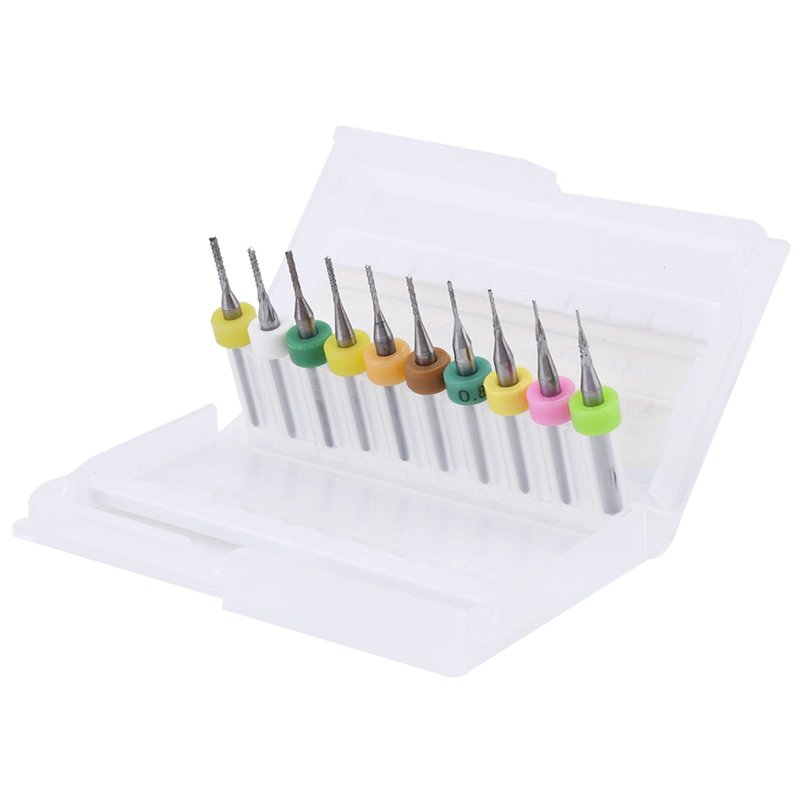 Инструмент для фрезерования на станках с ЧПУ, 10 шт. Износостойкие фрезы из карбида вольфрама для печатных плат, древесноволокнистых плит, пластика и меди.