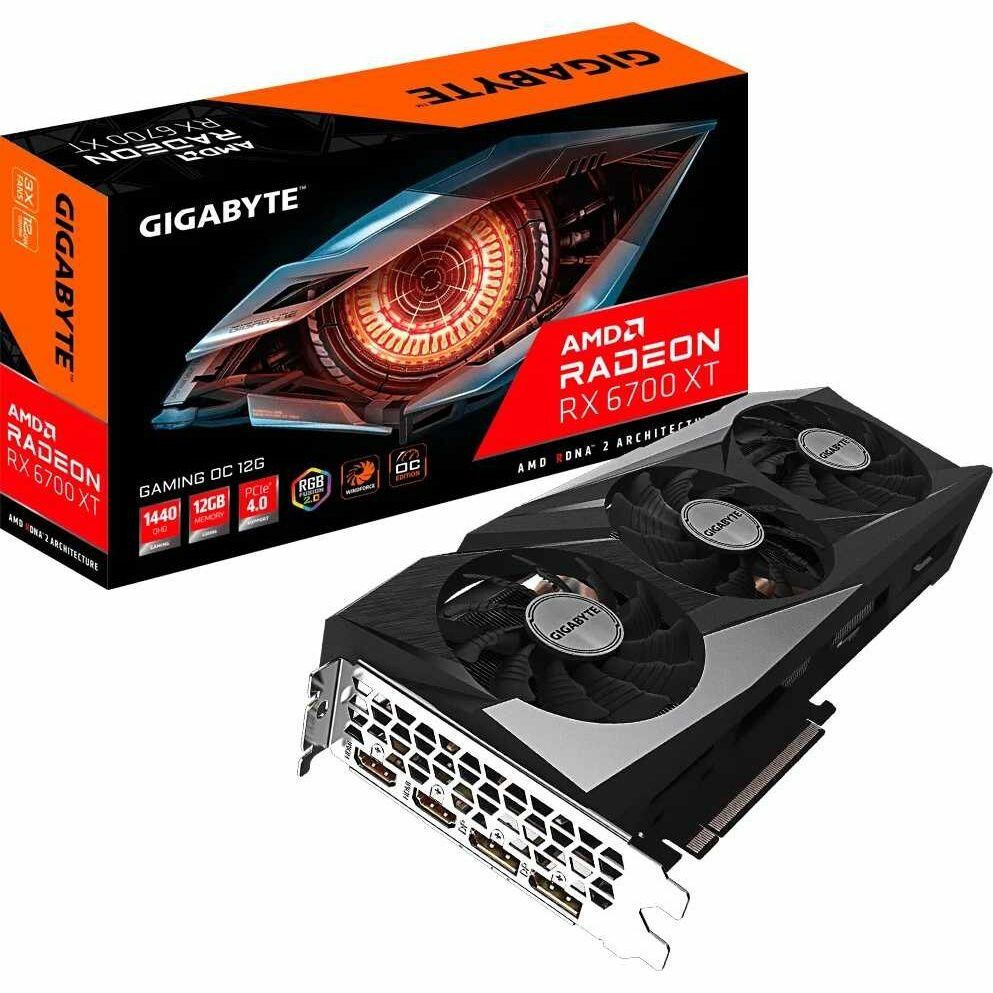 Видеокарта Gigabyte PCI-E 4.0 GV-R67XTGAMING OC-12GD AMD RX6700XT 12288Mb 192 GDDR6 1650/16000/HDMIx