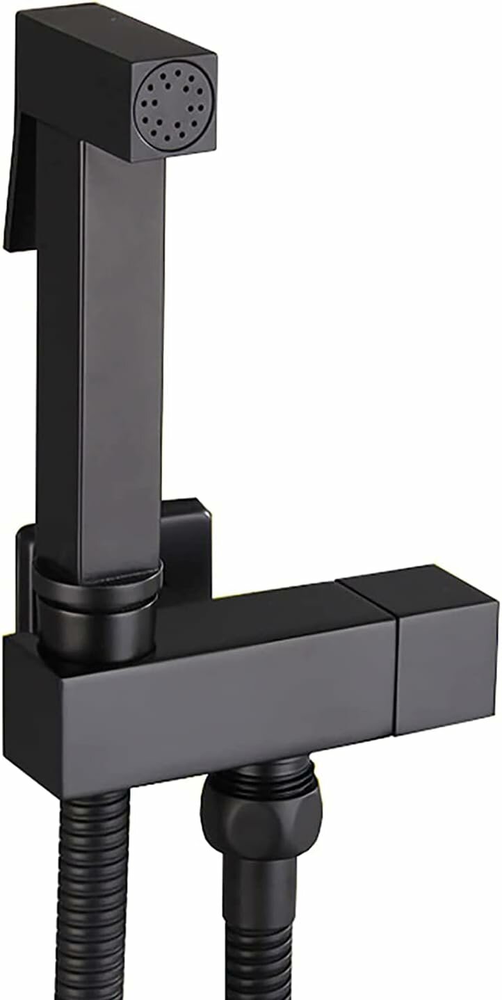 Распылитель для биде, черный латунный комплект для унитаза и душа