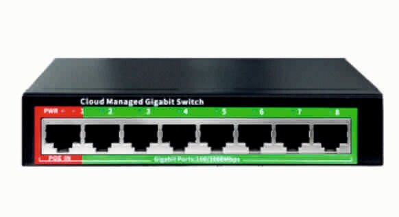 Управляемый гигабитный 8 портовый коммутатор GS108 V1 STEAMEMO. Работает от 12В и от POE.