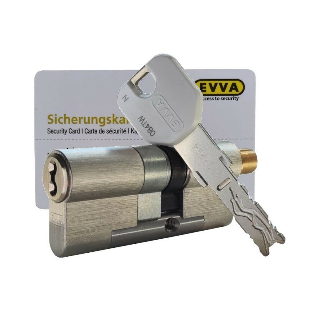 EVVA Цилиндровый механизм EVVA 4KS (112)61/51 ключ/вертушка, никель