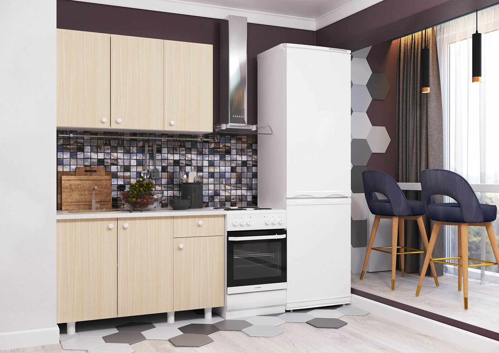 Кухня Point 100, цвет Белый/Феррара