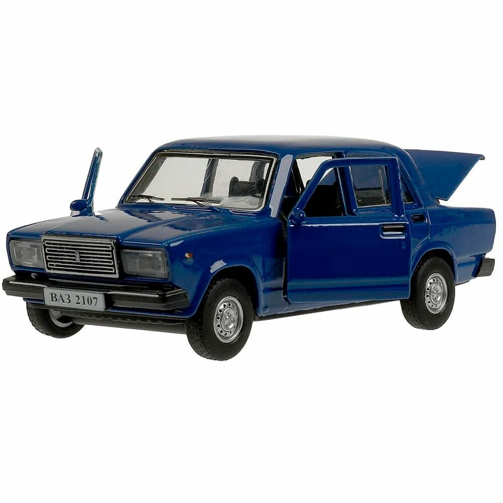 Модель машины мет ВАЗ-2107 Жигули синий в короб.