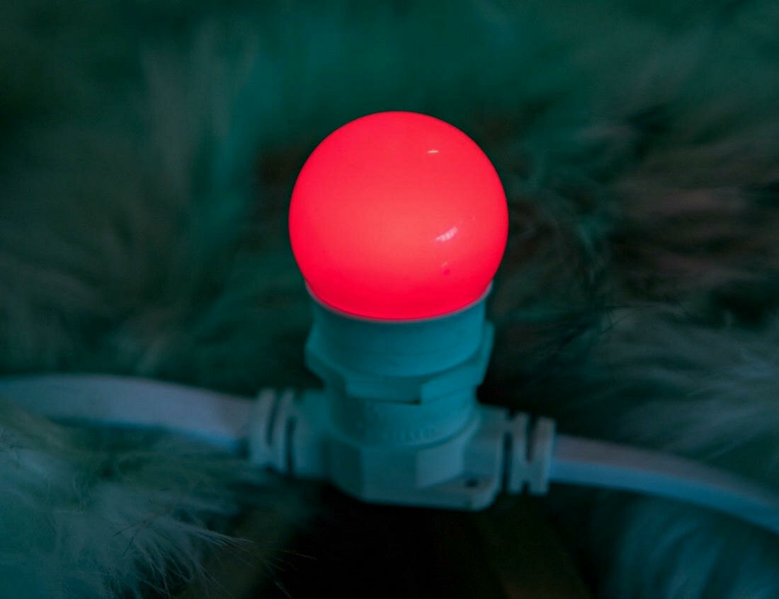 Лампа для Белт Лайт LED красная, 45 мм, Е27, 2 Вт, Rich LED
