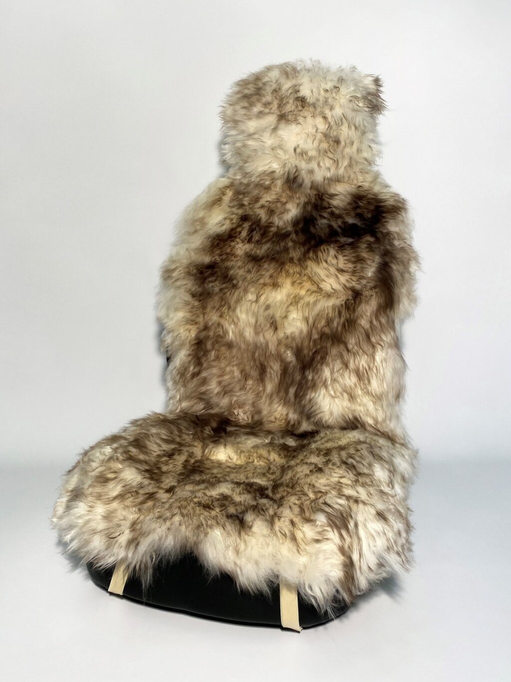 Накидка на сиденье "PSV" Jolly Extra Skin натуральный мех бело-коричневый (135х50 см)