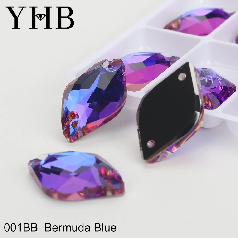 Стразы YHB Bermuda Blue 12mm 18mm, 24шт, фиолетовый