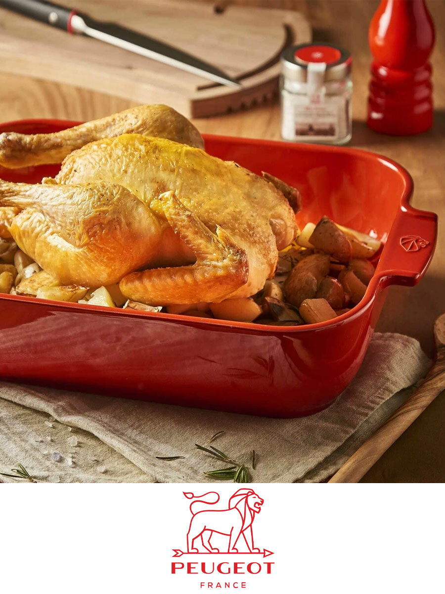 Форма для запекания прямоугольная Peugeot Red 40x25,7см, керамическая, красная