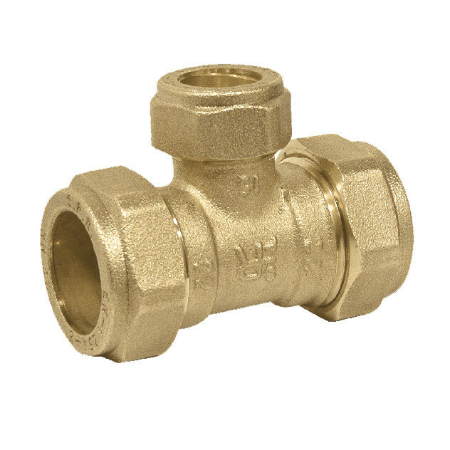 Тройник переходной обжимной COMISA Ф22 х 15 х 22, медь, 84.02.318