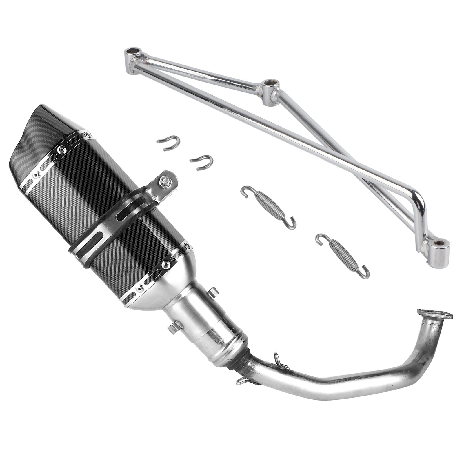 Полный заголовок выхлопной системы + скользящий стиль углеродного волокна.