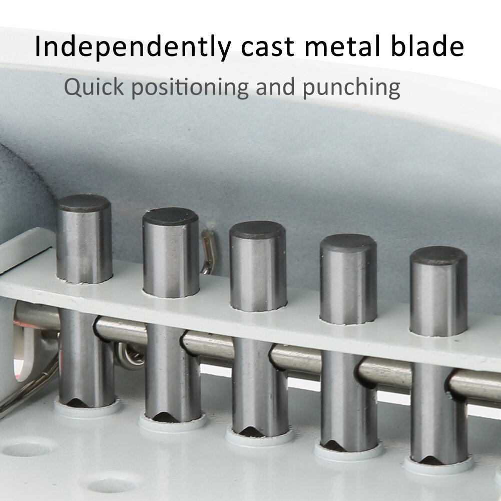 Многофункциональное руководство, перфоратор для бумаги с 26 отверстиями, канцелярские принадлежности, ручной инструмент для A4 / B5 / A5 (белый)
