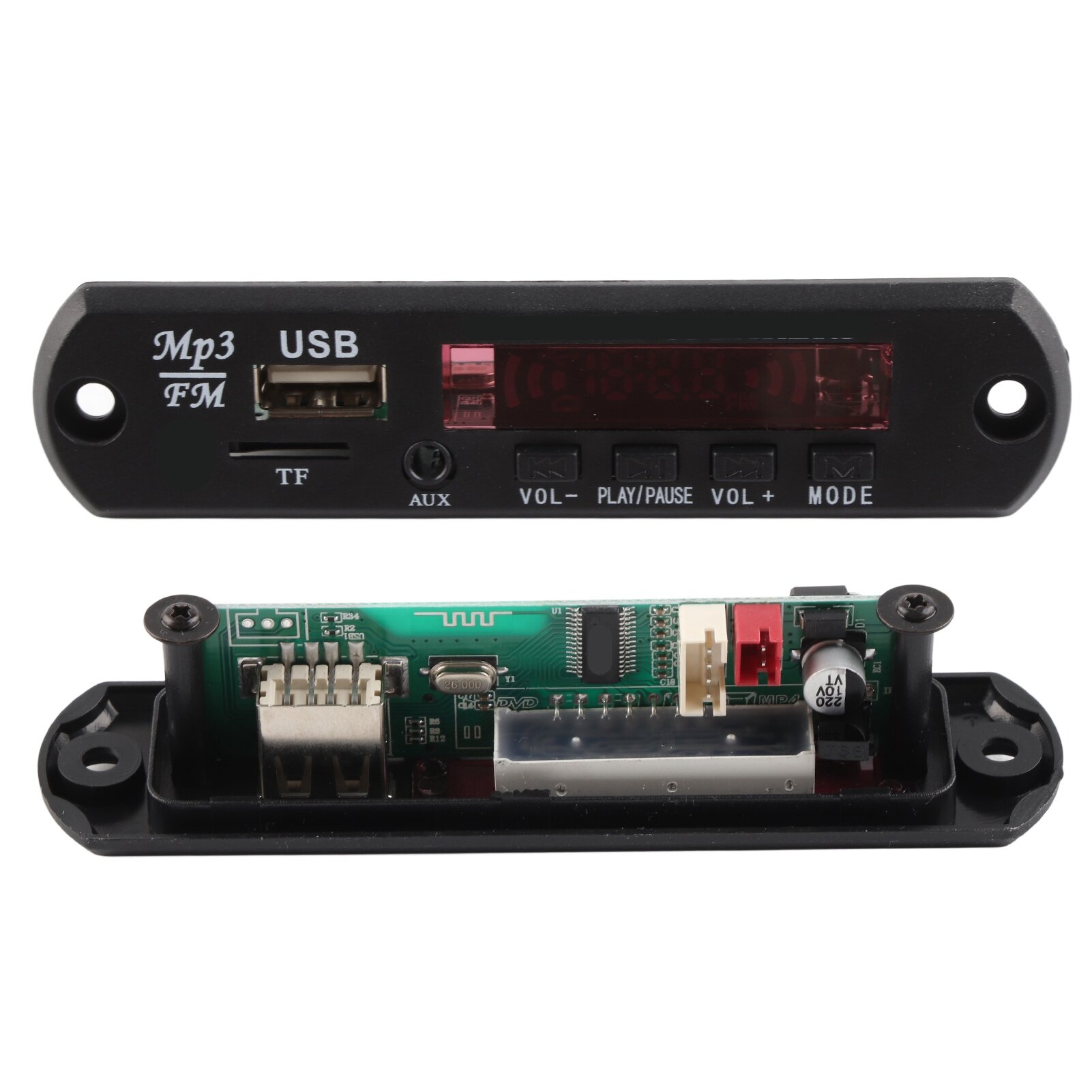 Модуль декодирования MP3 с дистанционным управлением, регулировкой громкости и ручным свободным режимом для проигрывателя MP3, материал PCB, батарейка кнопочная CR2025 емкостью 160 мАч, для автомобилей с ЖК-дисплеем и дистанционным управлением,