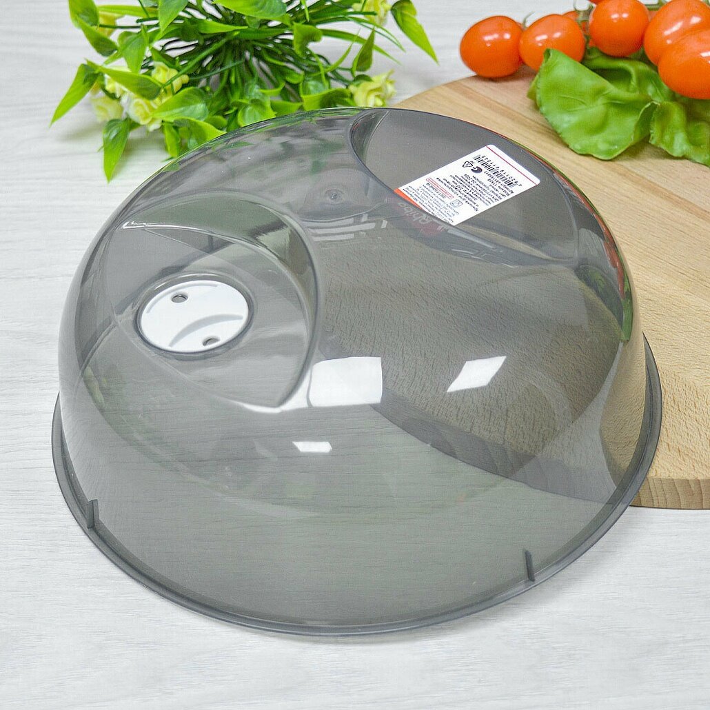 Крышка для микроволновой печи с защитой от брызг, 23 см, пластик, черный цвет