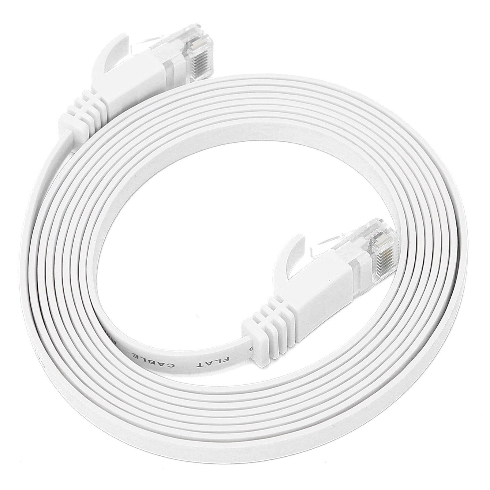 Кабель Ethernet CAT6 Гигабитный 8-Жильный Проволочный Провод Плоский Медный 2 Метр RJ45 10Gbps 600Mhz 50μm Золотое Покрытие ПВХ