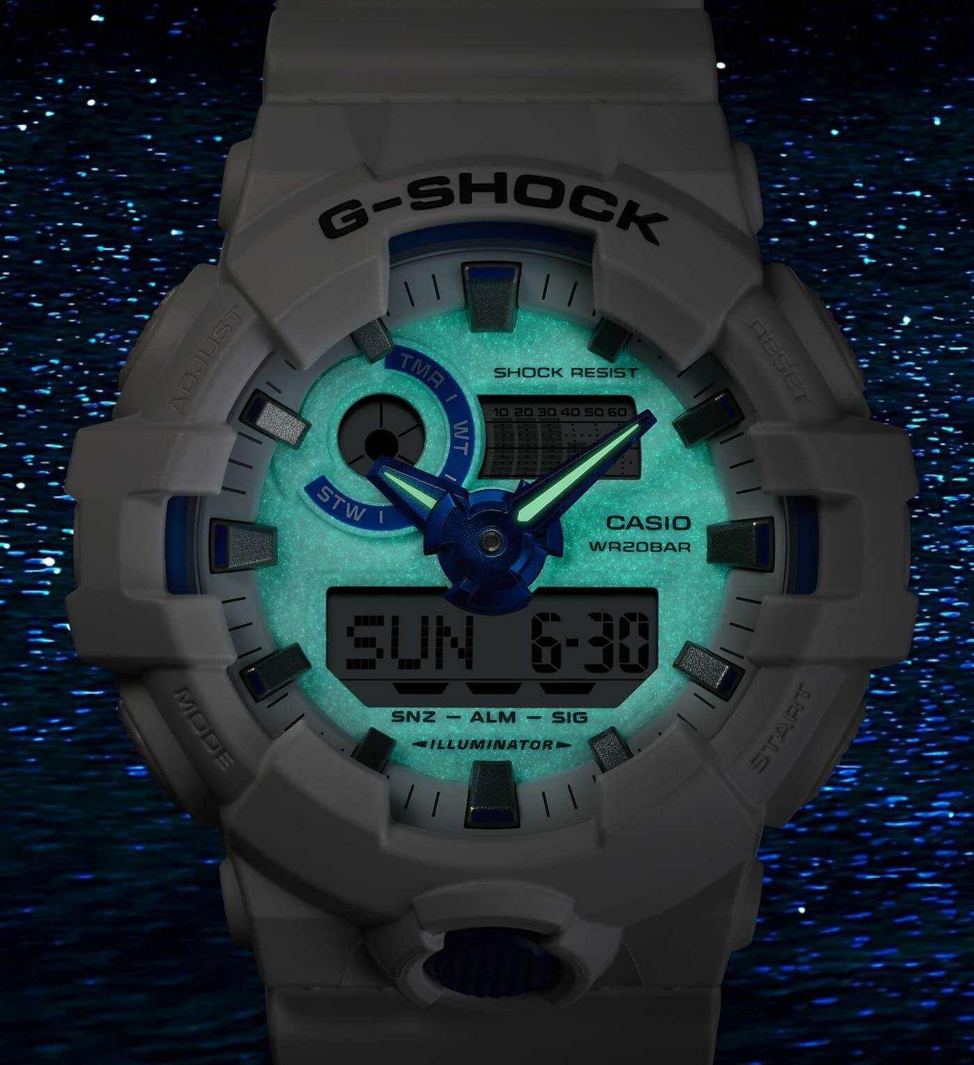 Наручные часы CASIO, синий, белый — фото 1