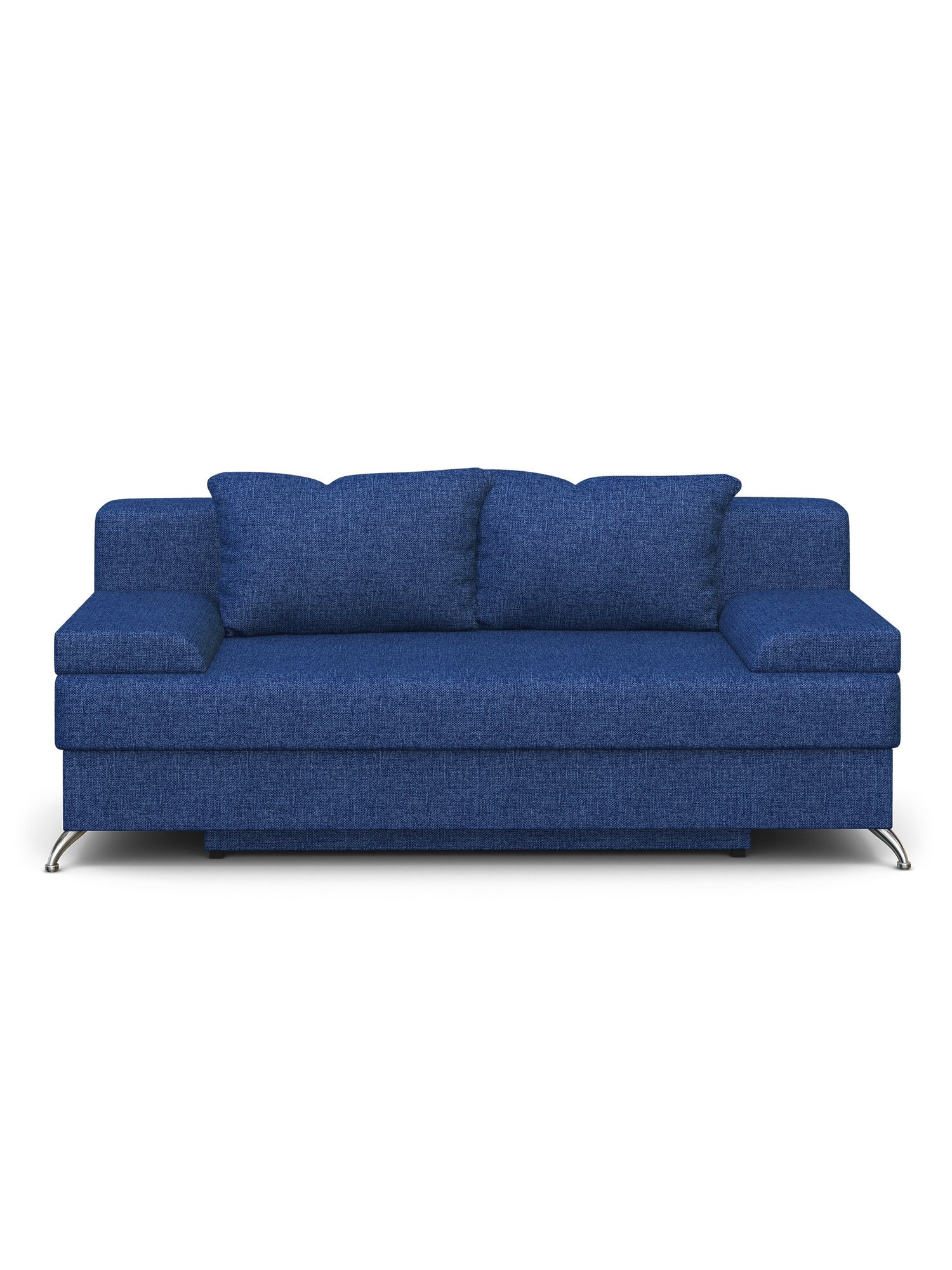 Диван Лайт 130х190 см, прямой, раскладной, еврокнижка, с подушками, рогожка, цвет синий