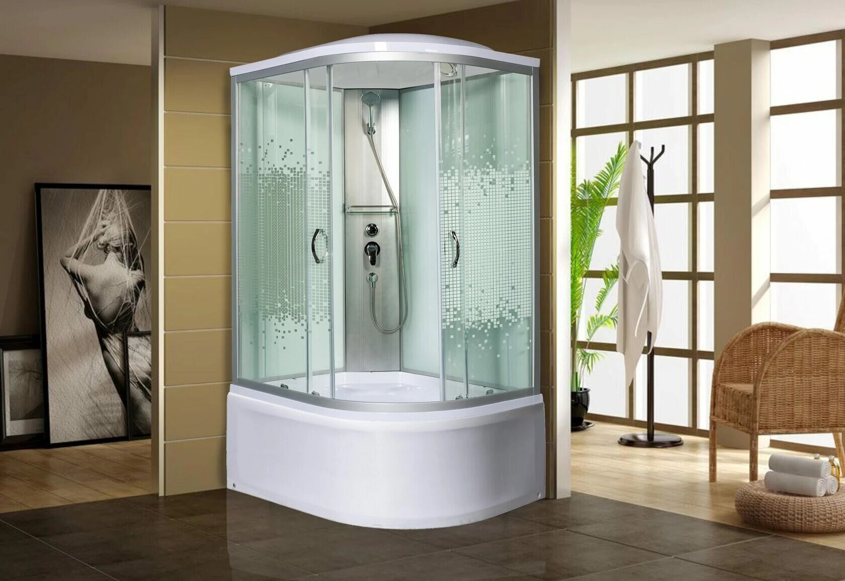 Душевая кабина мономах XL 120/90/44 МЗ L 10000012123 асимметричная