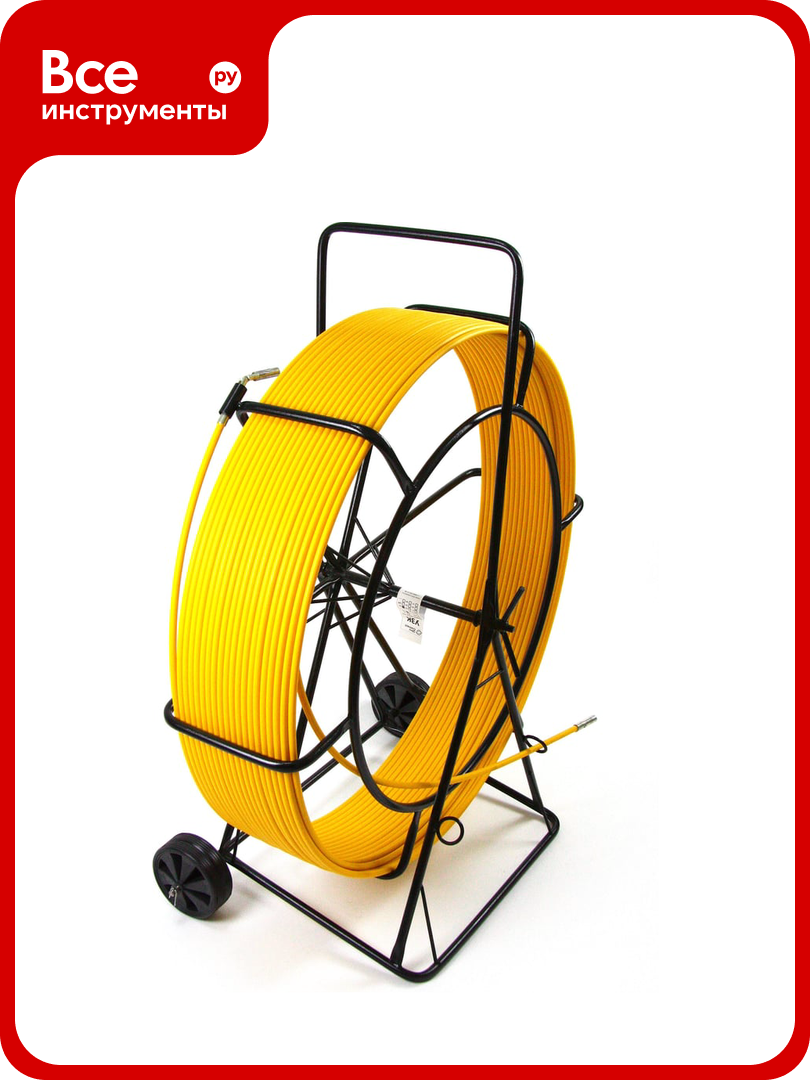 Протяжка для кабеля мини OlmiOn УЗК d=11 мм L=200 м на тележке, желтый СП-Т1-11/200
