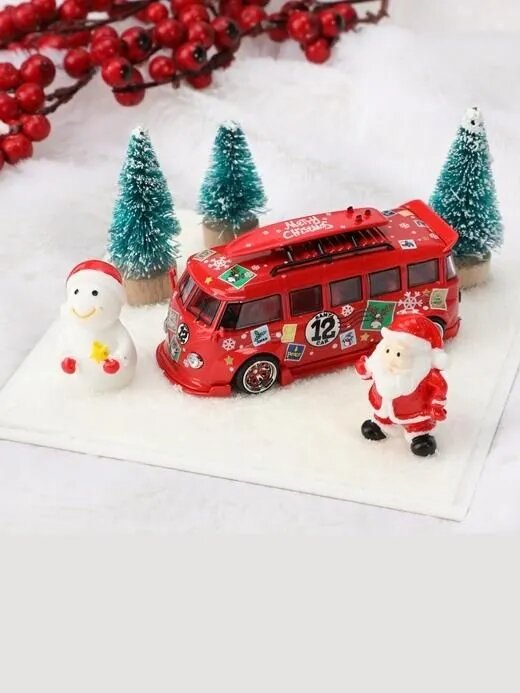 Машинка Liberty 1/64 Volkswagen T1 van Kombi Wide-body Christmas limited Die-cast Alloy Car Model Collection Display Gift