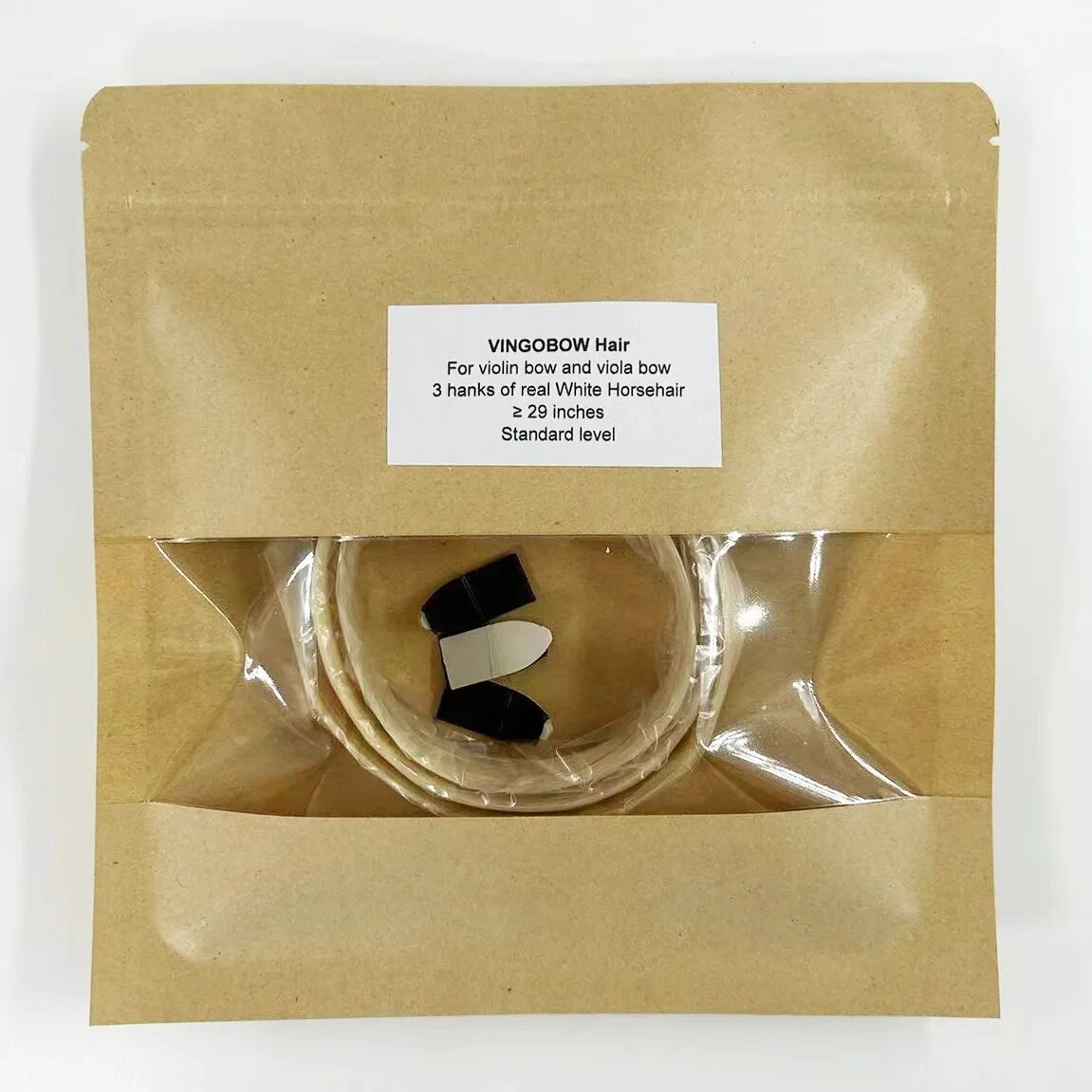 VINGOBOW Премиум конский волос для скрипки VBV-H02-WH-2PC, W-Standard- 3 Hanks