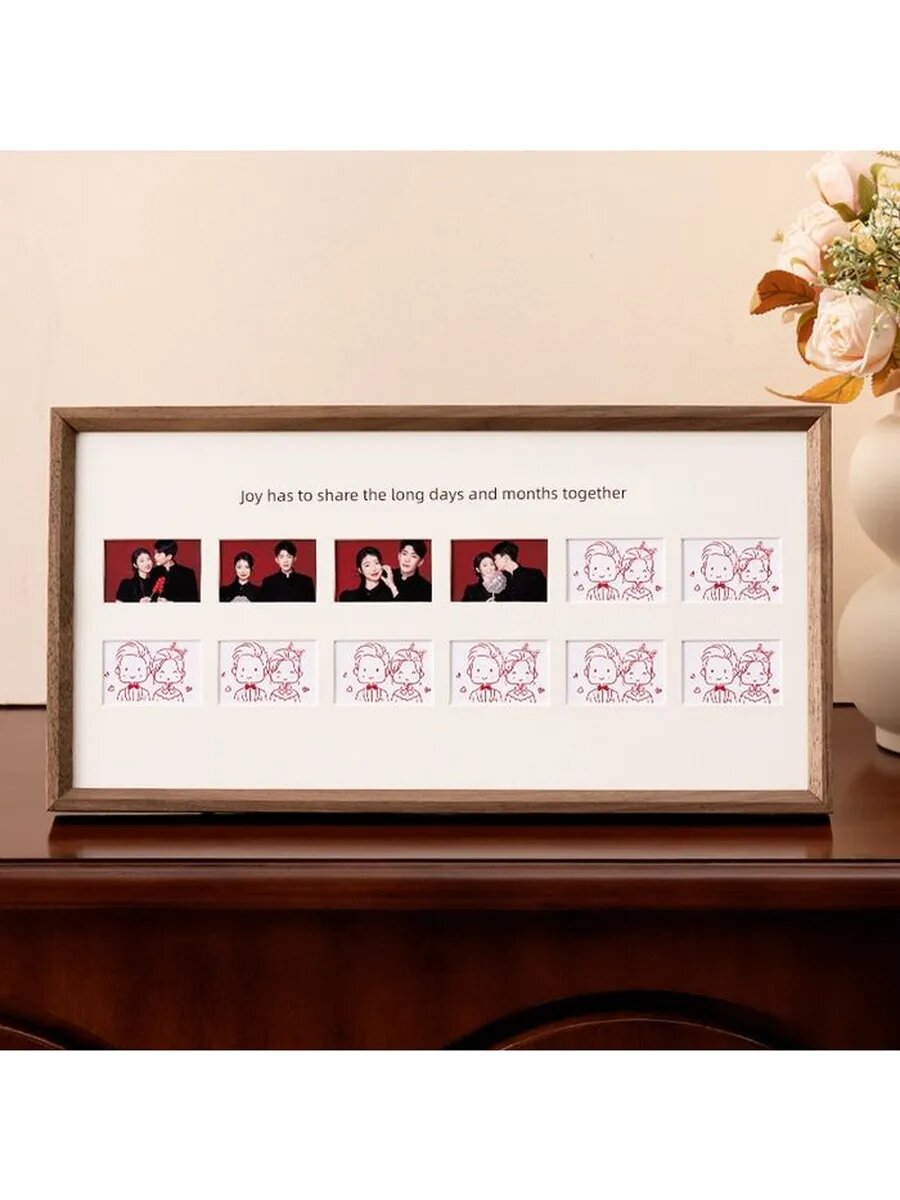 Фоторамка-20х40см, 2дюйма, Черный орех, Ручная открытка