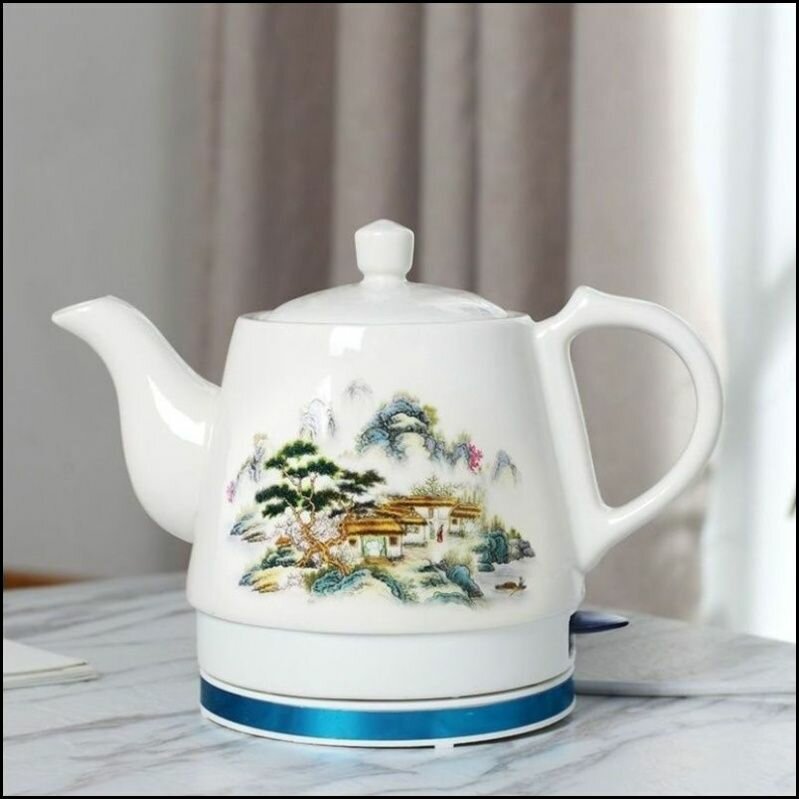 Эксклюзивный белоголубой чайник из фарфора Цзиндэчжэнь объемом 1.2 литра представлен в ассортименте Home Appliance Center