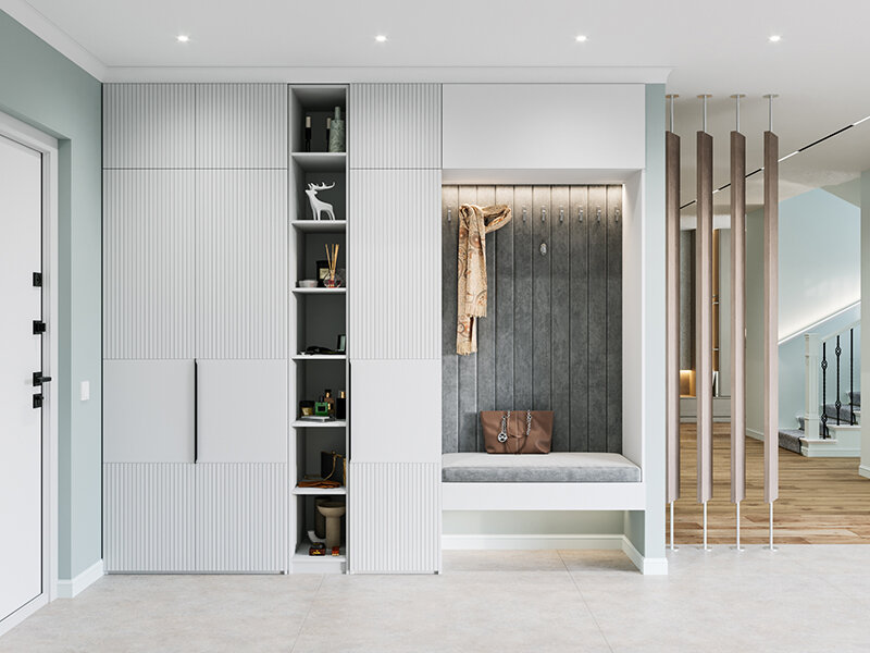 Шкаф распашной для одежды "Тайлер 3" 165х240х50 Белый / Лотос