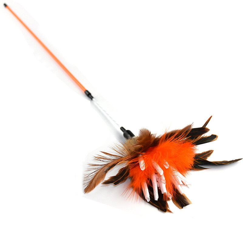 Ручной работы DIY игрушки для домашних животных оптом игрушка для кошек длинный шест горный перо индейки забавная