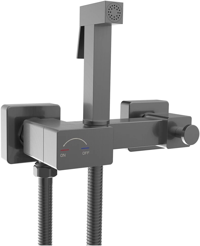 Гигиенический душ WeltWasser Higi Q02 GG 10000013676 CoolStart, со смесителем, оружейная сталь матовый