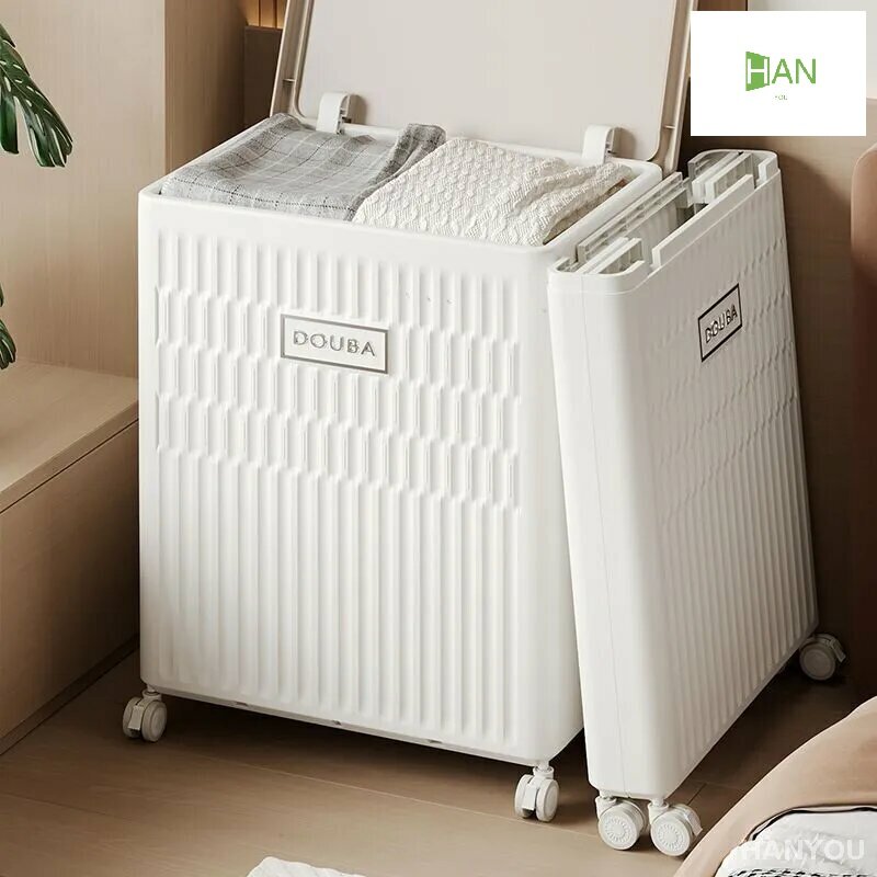 Вместительный складной контейнер на 100 литров с крышкой и колесами для бестселлер хранения одежды,