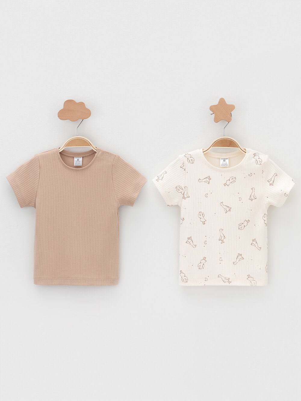Футболка К 302521-2уп/молочный Н105,бежевый 1215, комплект из 2 шт.