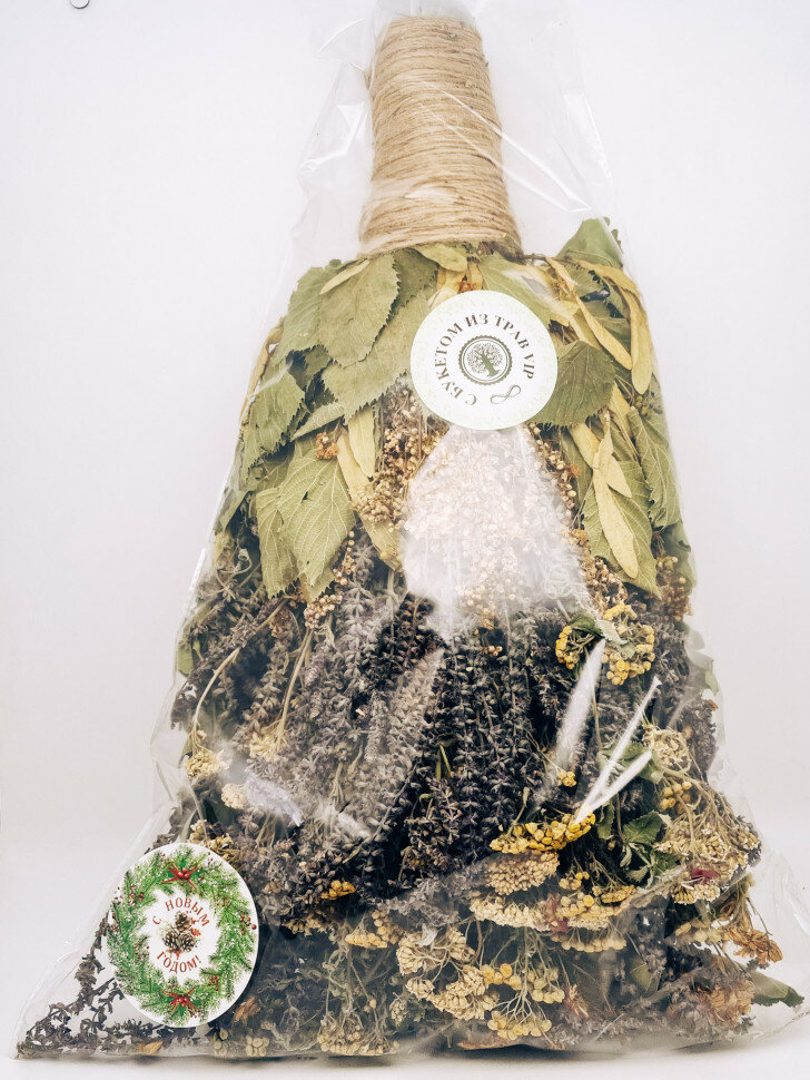 Веник для бани из кавказского дуба VIP с новым годом