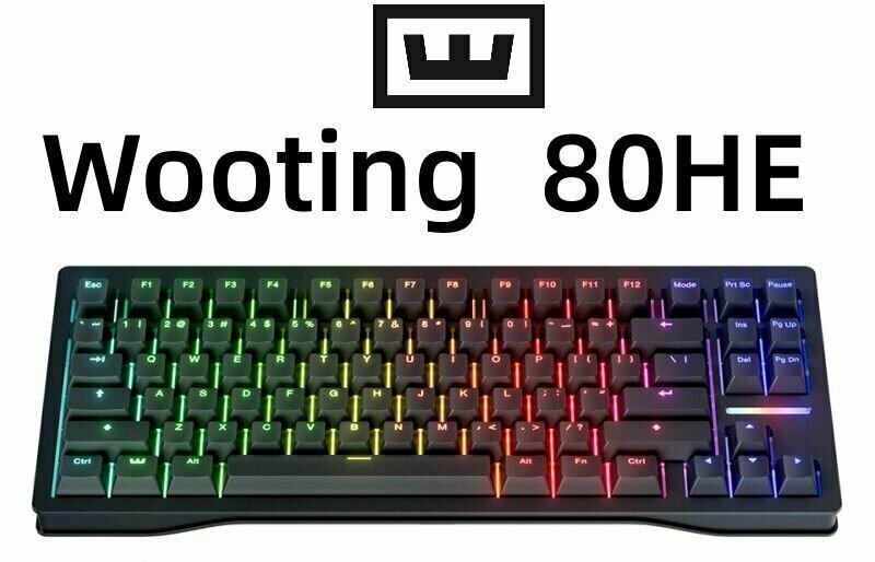 Игровая механическая клавиатура Wooting 80HE с аналоговым вводом, RGB подсветкой и горячей заменой переключателей
