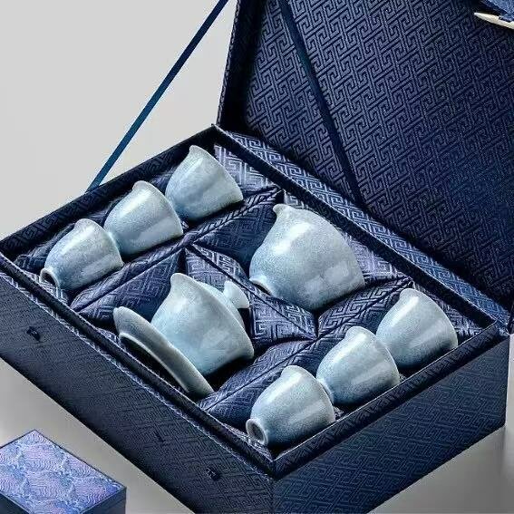 Кристальная глазурь, чашка мастера с цветочным рисунком, одиночная чашка, синяя, личная чайная чашка, керамическая чашка для дегустации, чашка для кунг-фу чая