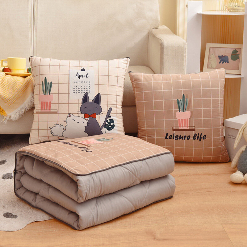 Двухсторонняя подушка-плед, утолщенная, офисная, складная, подушка для сна, плед 2-в-1, диванная, автомобильная подушка, автомобильная