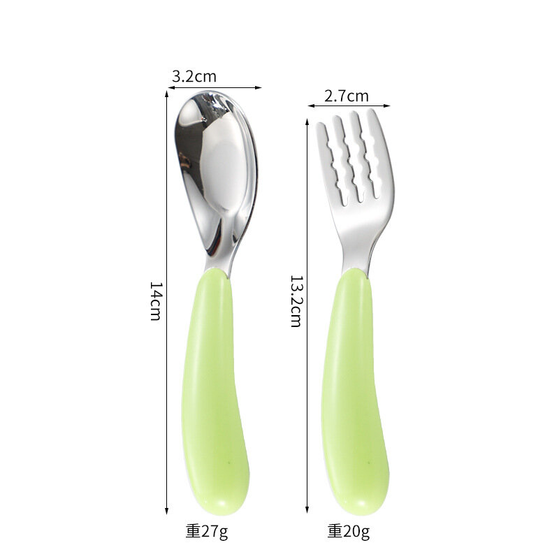 304 Нержавеющая сталь Детский набор ложек и вилок Креативные многоцветные вилки и ложки для кормления детей Детская посуда