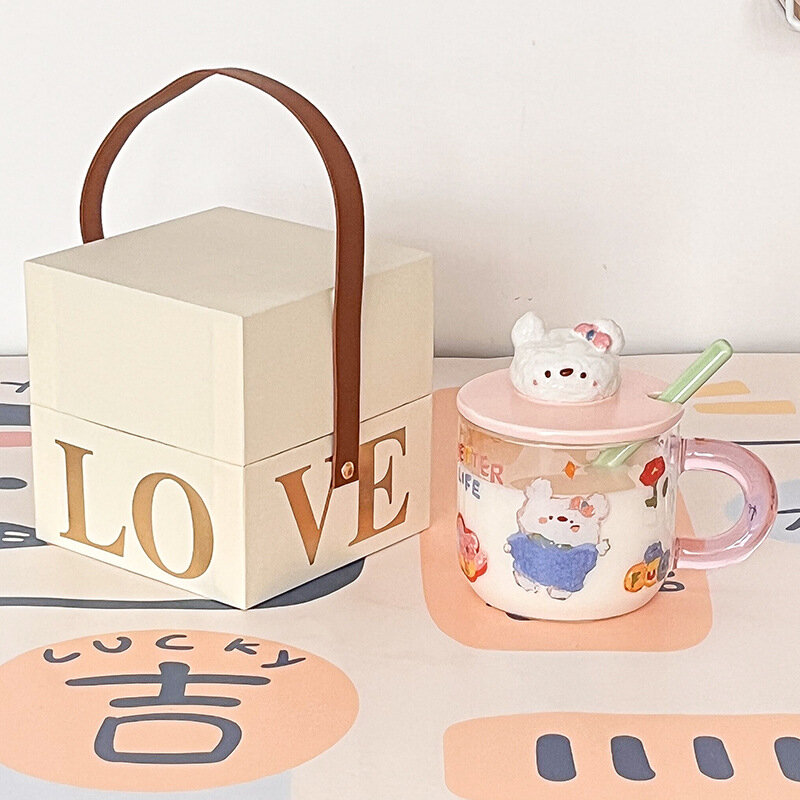 Изолированный кипятильник для воды, подарок на день рождения для девушки, высококачественная стеклянная кружка, офисная кружка с плоским дном и подогревом