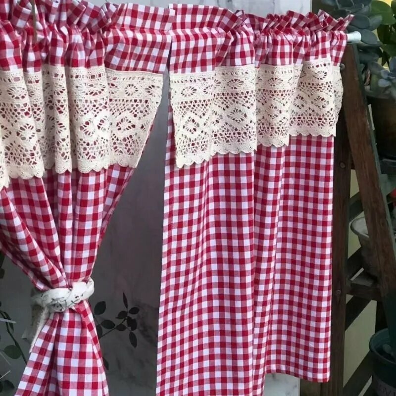 Штора гардина 135х110 см крепление Без крепления красный