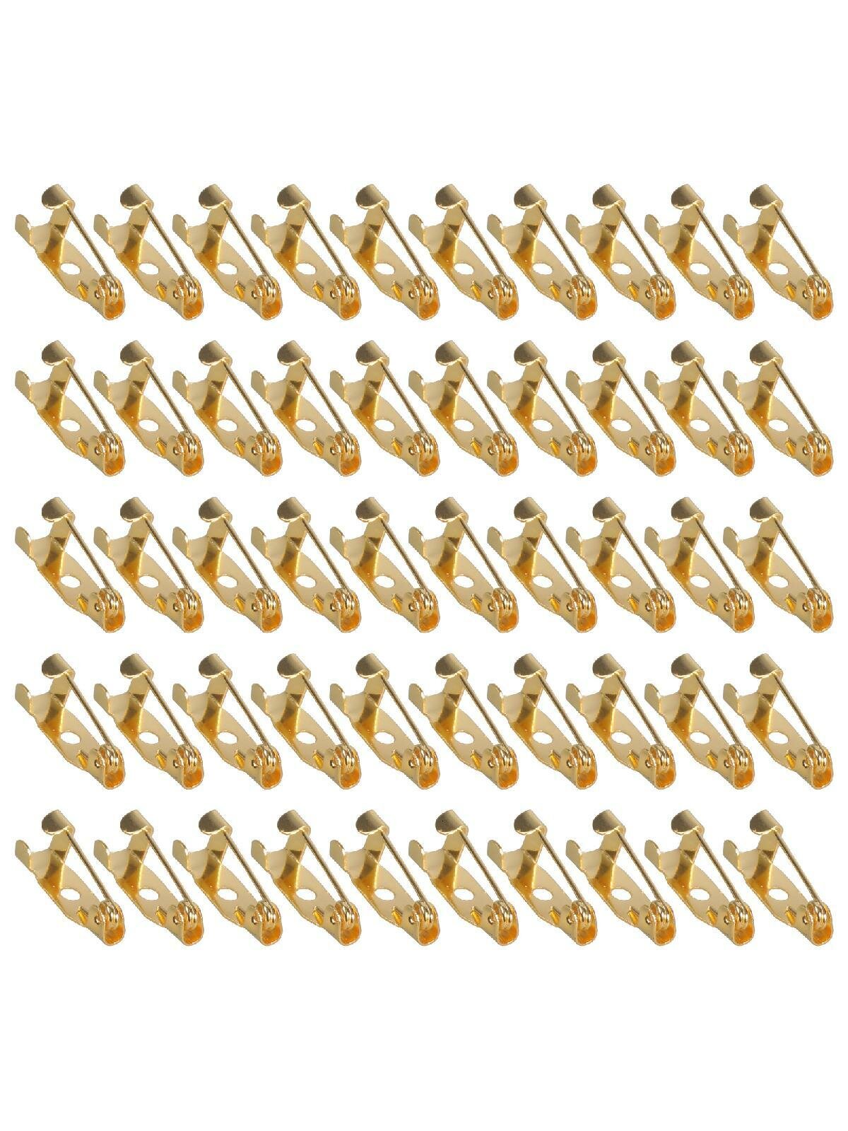 Безопасные булавки с отверстиями, 50 шт, Золото - 15mm