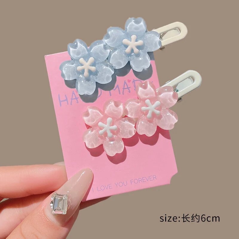 Заколки для волос Sakura, розовые, C-2Pcs