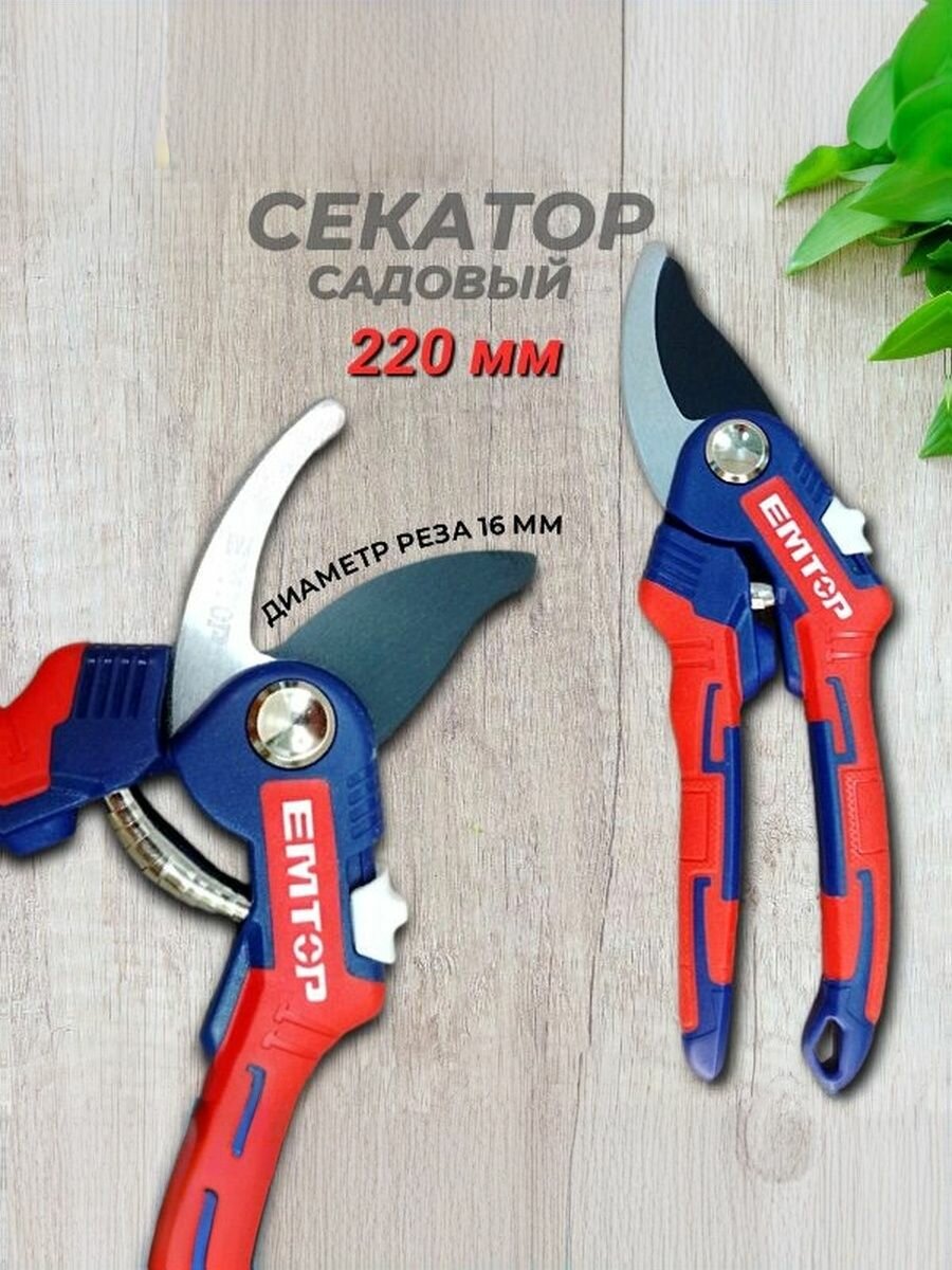 Секатор садовый сучкорез профессиональный 220мм EMTOP